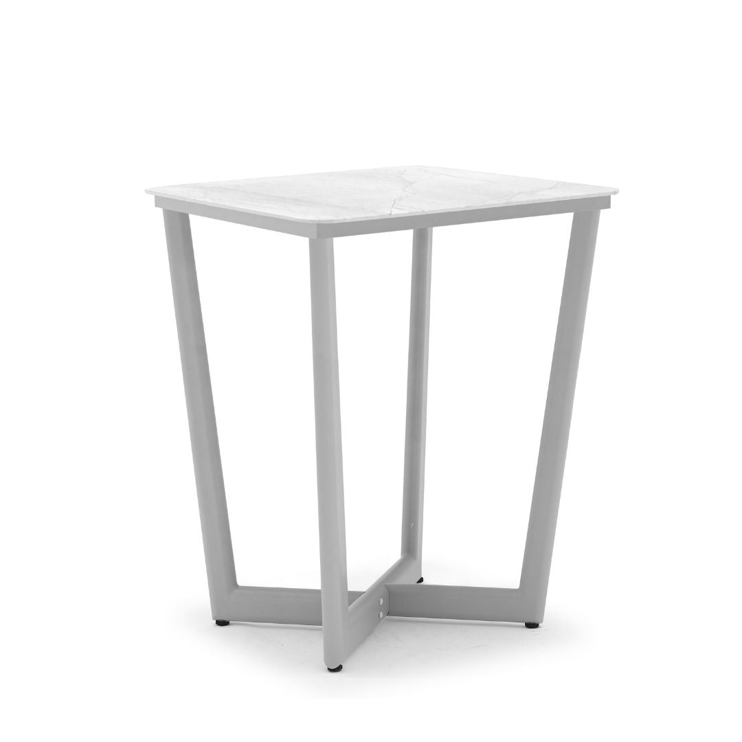 Verona Square Outdoor Bar Table - Light Grey